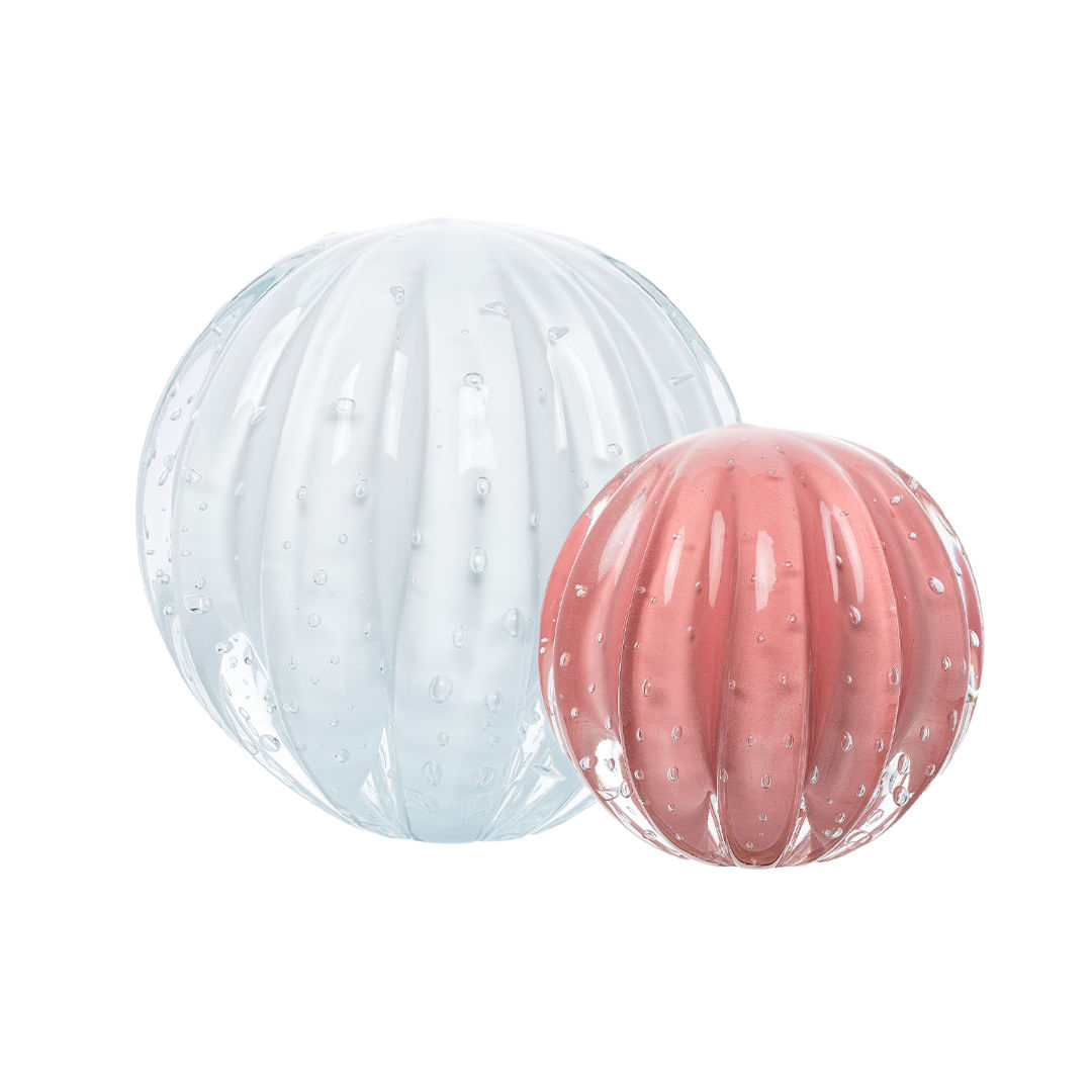 Kit De Decoração Em Murano Esferas Modelo Dear Branco/rosa